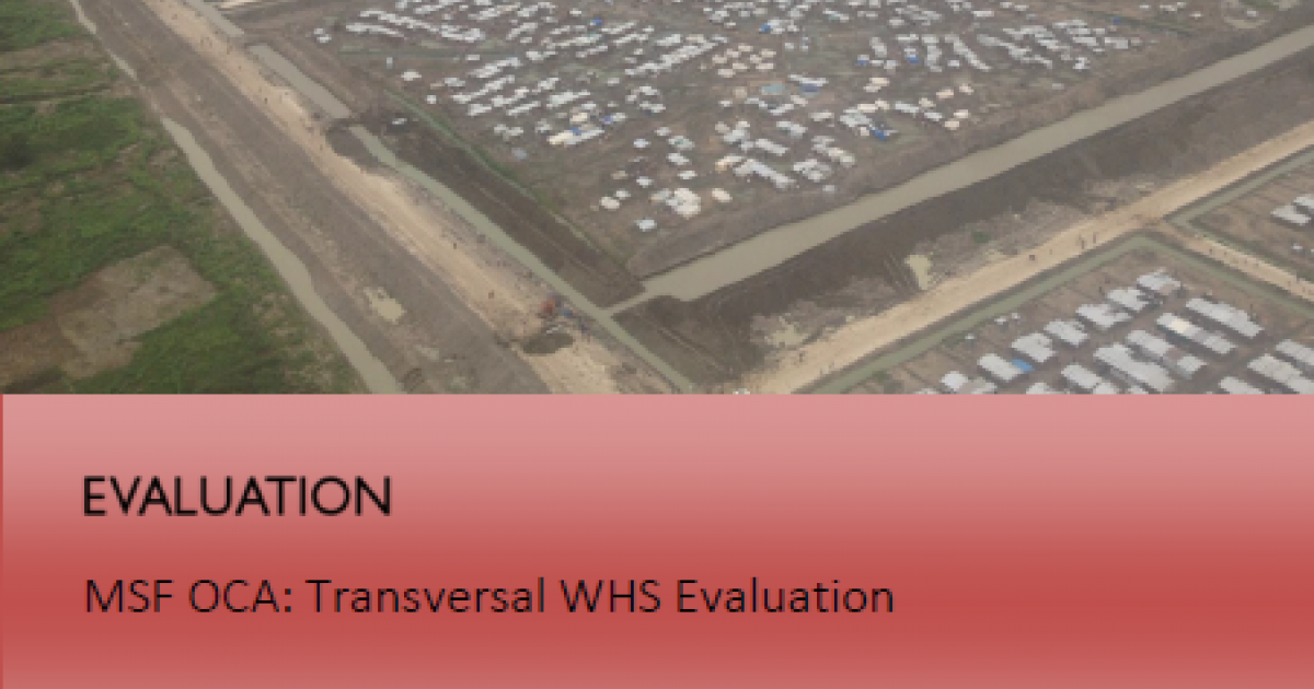 MSF OCA: Transversal WHS Evaluation | MSF Intersectional Evaluation Group